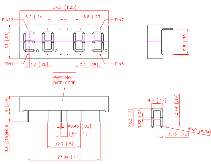 白光四位数码管